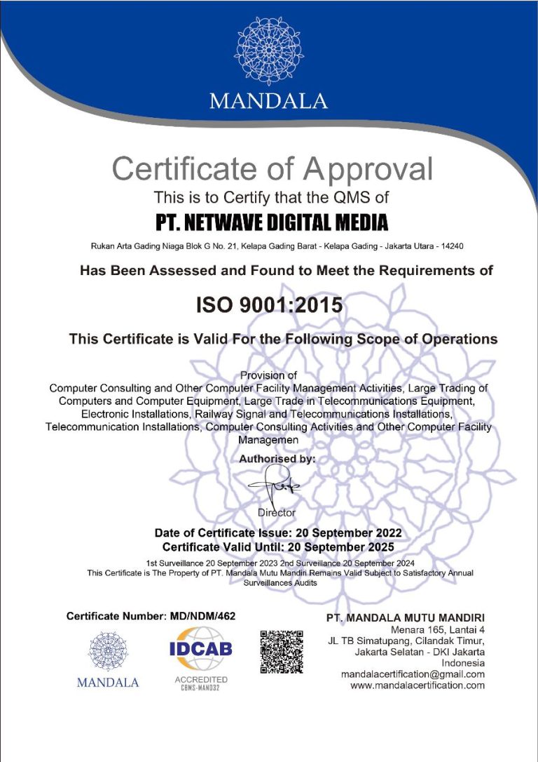 Recognition – PT. Netwave Digital Media